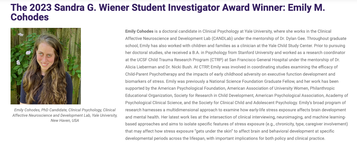 Sandra G. Wiener Student Investigator Award - International Society for ...