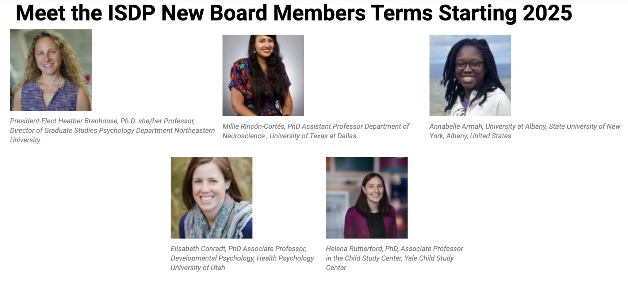 Meet the ISDP New Board Members Terms Starting 2025 - International ...